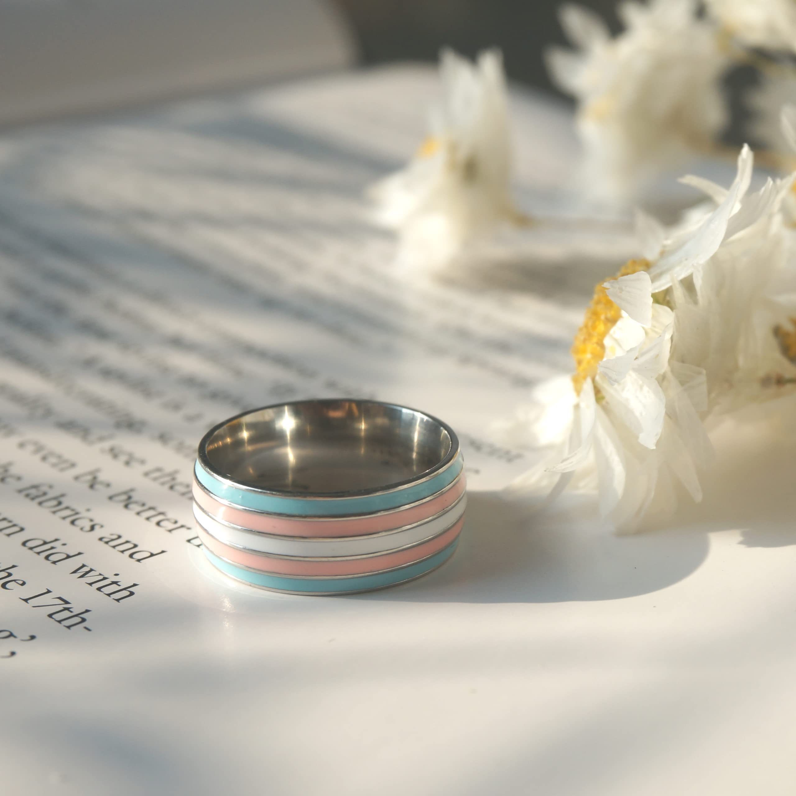 LGBT UNICORNS Transgender Ring, Trans Pride jewelry Stainless Steel Ring for man & woman, Size 6-13
