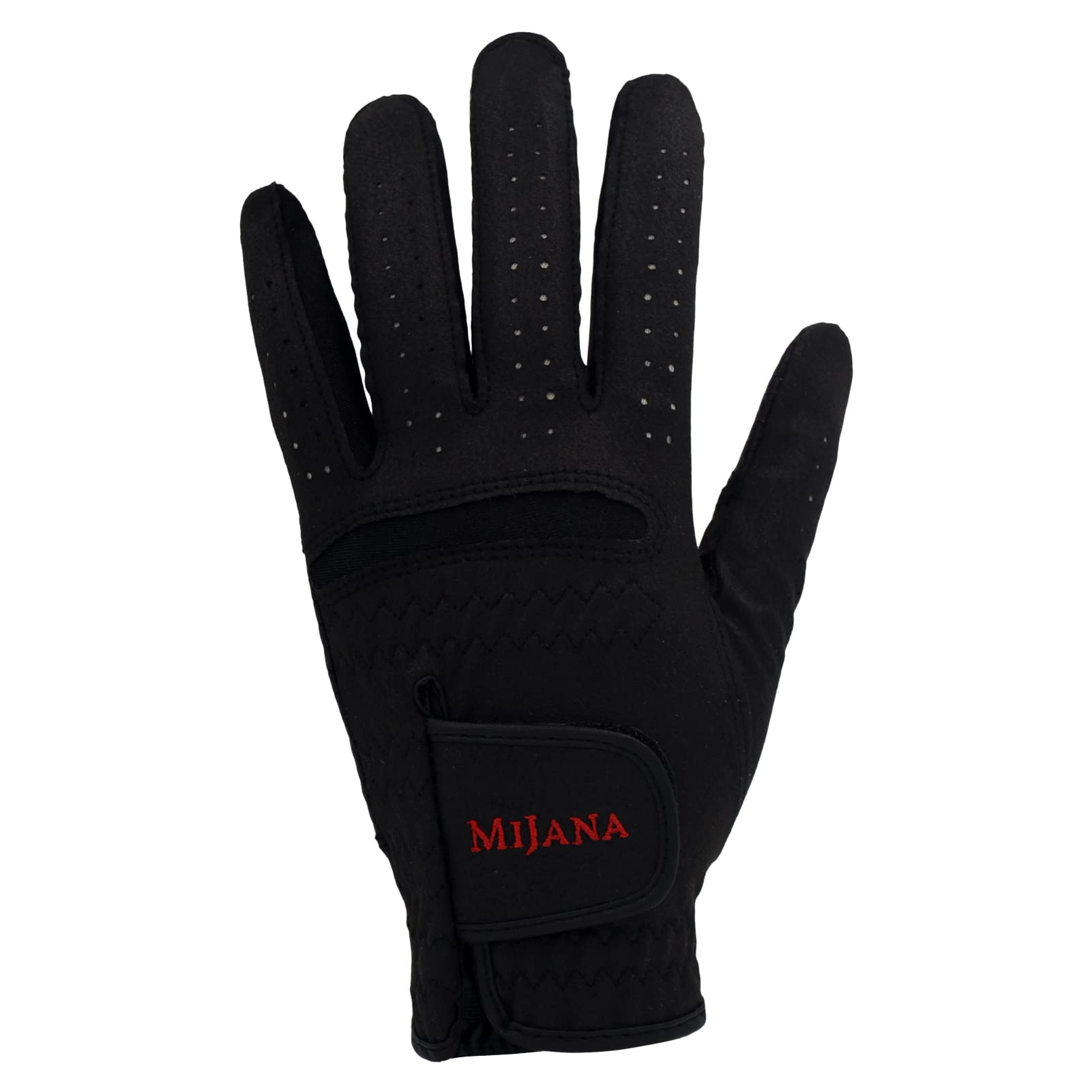 MJ Men's Golf Gloves, Left Hand, White Black Microfiber Soft Golf Gloves (#23, Black)