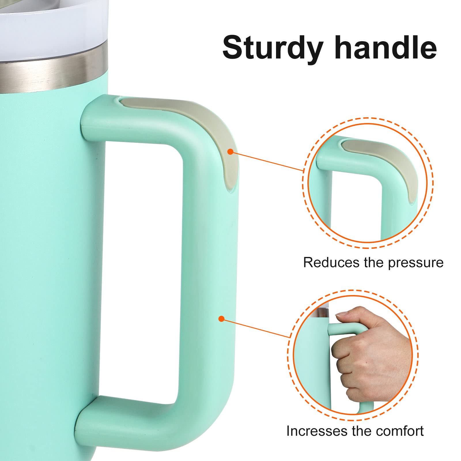 JOZELNK 40oz Tumbler with Handle Insulated Mug wtih Straw and Lid Stainless Steel Vacuum Double Wall Drinking Cup