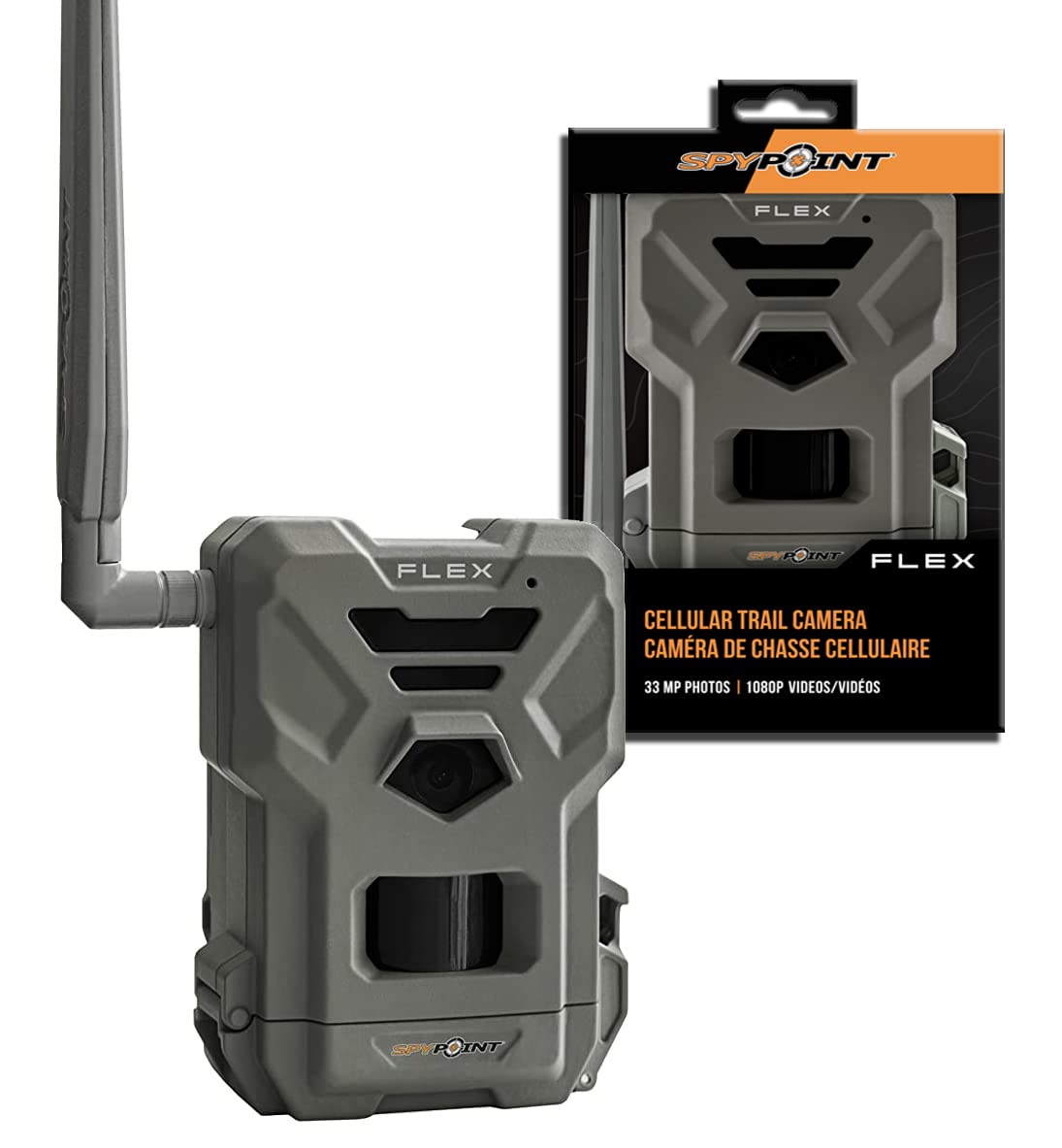 Middletown Outdoors Spypoint Flex Cellular Trail Camera with 16GB Micro SD Card, Dual SIM Connectivity, 1080P Videos, 33MP HD Trail Camera Bundle