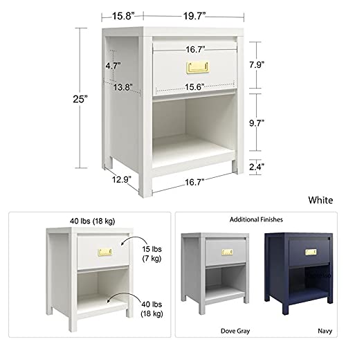 Little Seeds Monarch Hill Haven Kids' Nightstand, Dove Grey