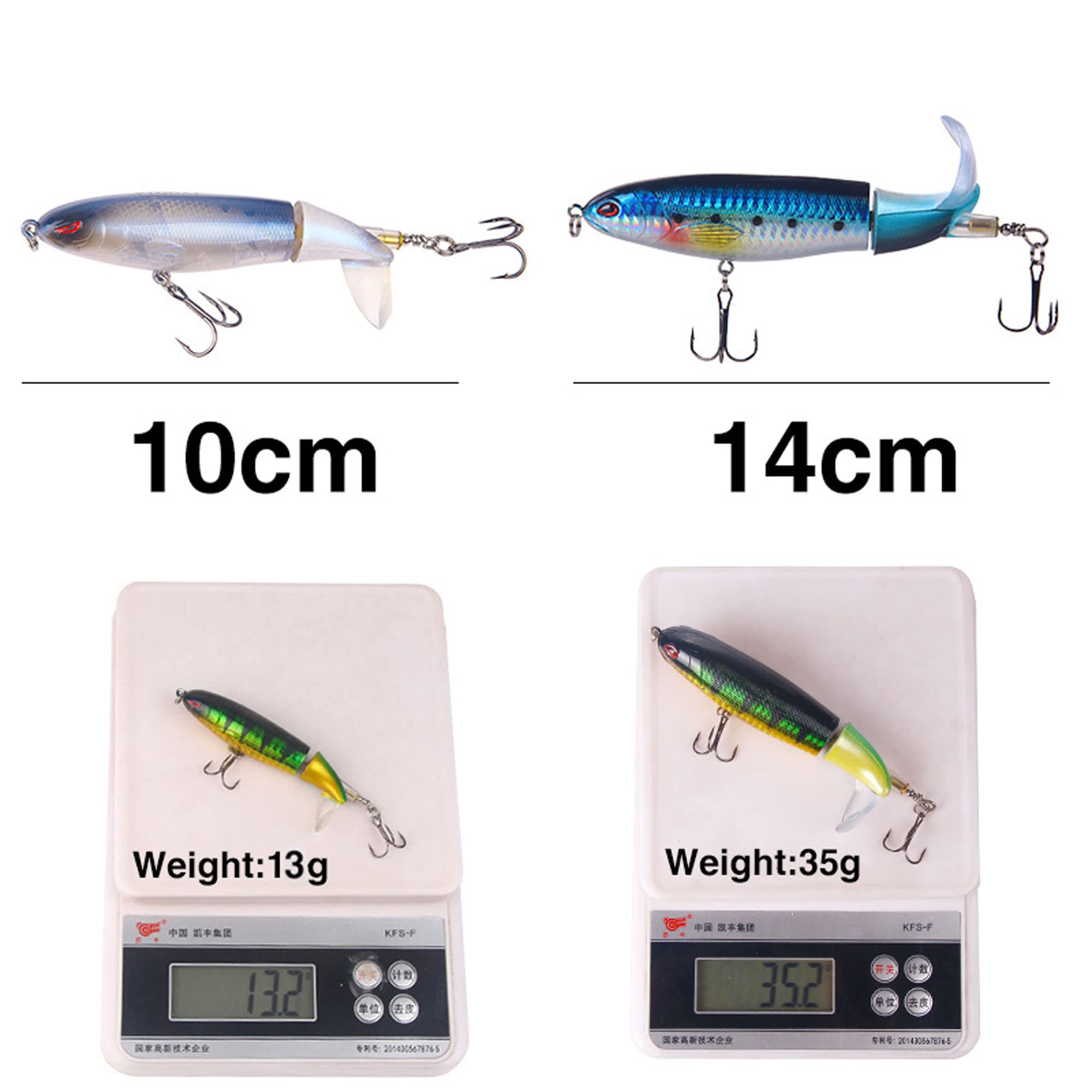 Lure Bait Propeller Fishing Bass with Topwater Floating Rotating Tractor Tail Artificial Hard Bait Fishing Lures Swimbaits Slow Sinking Hard Lure 3D Eyes (6)