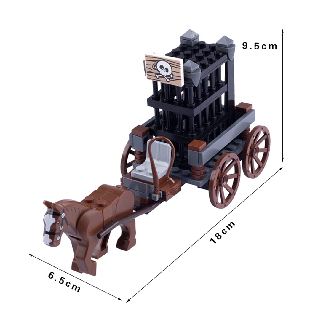 PLAYDIY Medieval Figures Chariot Bricks Model Military Building Blocks Toys, Compatible with Lego