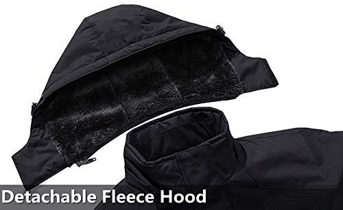 MAGNIVIT Men's Fleece Parkas Windproof Ice Fishing Hunting Jacket and Coat Black