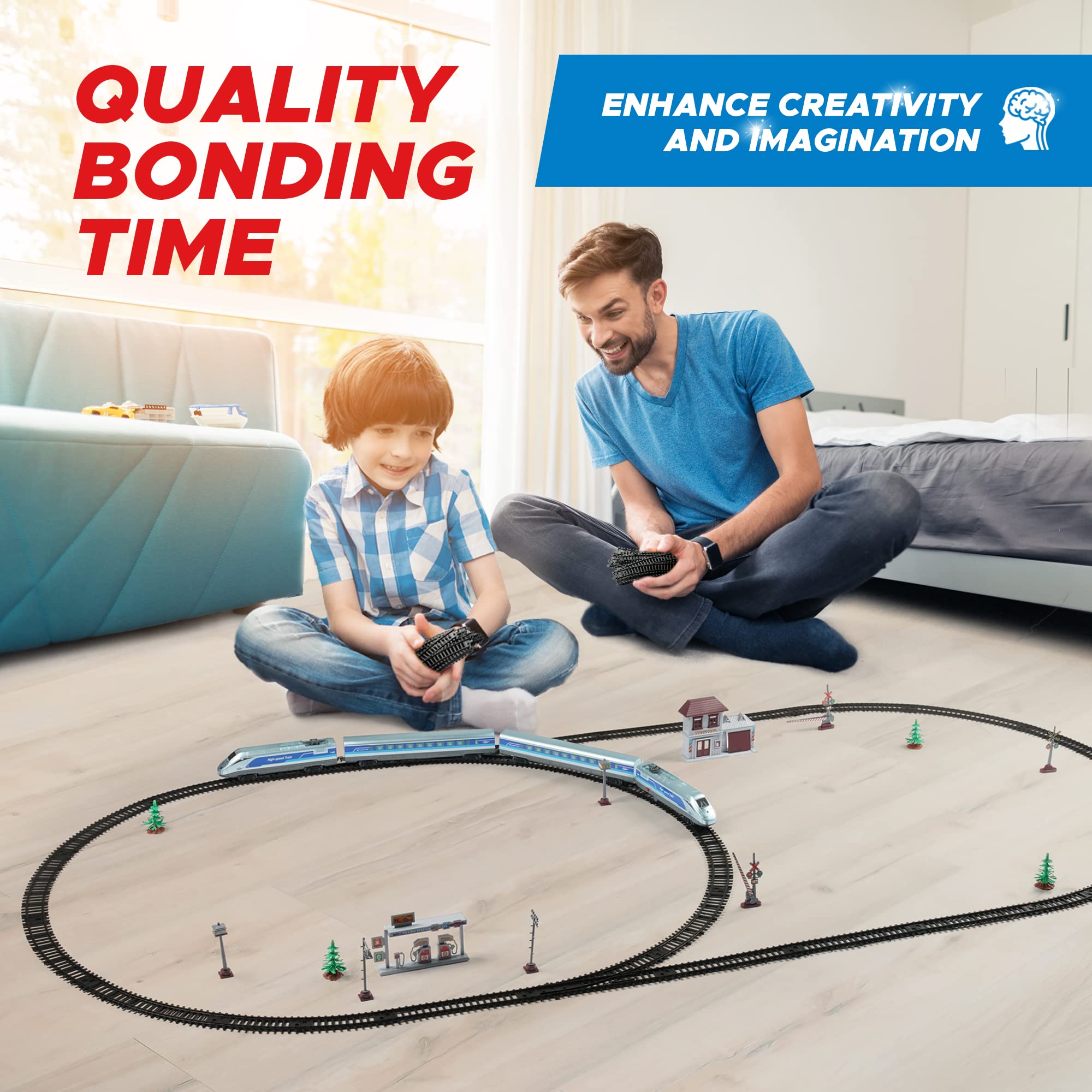 Polar Express Train Set for Boys & Adults - Christmas Under Tree - Electric Train Set Toy Model - Bullet Train Monorail - Jouet de Train Pour Enfant - Tren de Juegete Electrico Navidad