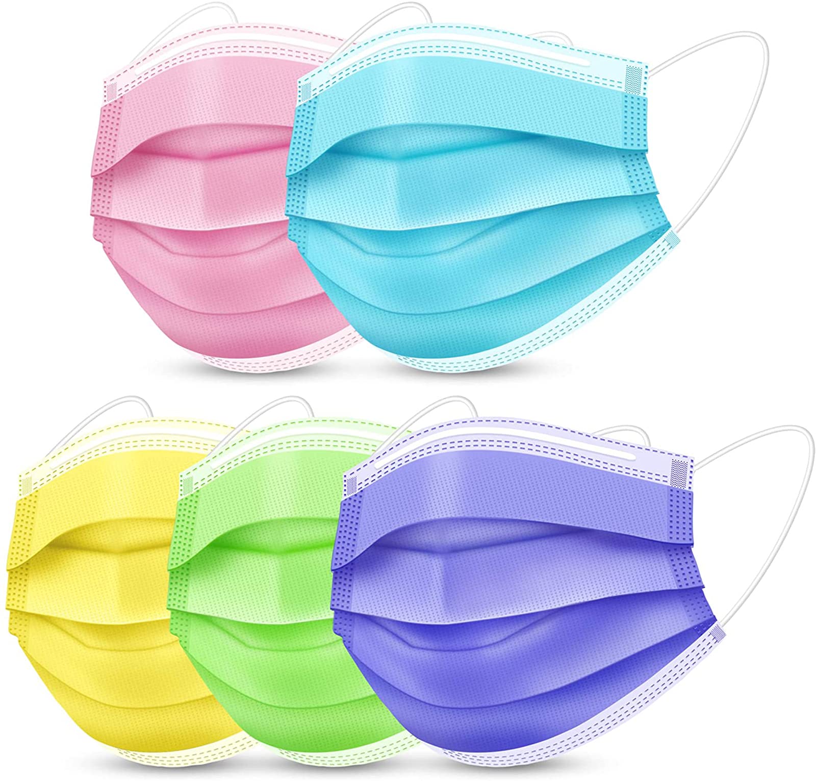 Kids Disposable Face Masks, 100 Pack Kids Masks Disposable, Kids Face Mask Childrens Disposable Face Mask (Colorful)