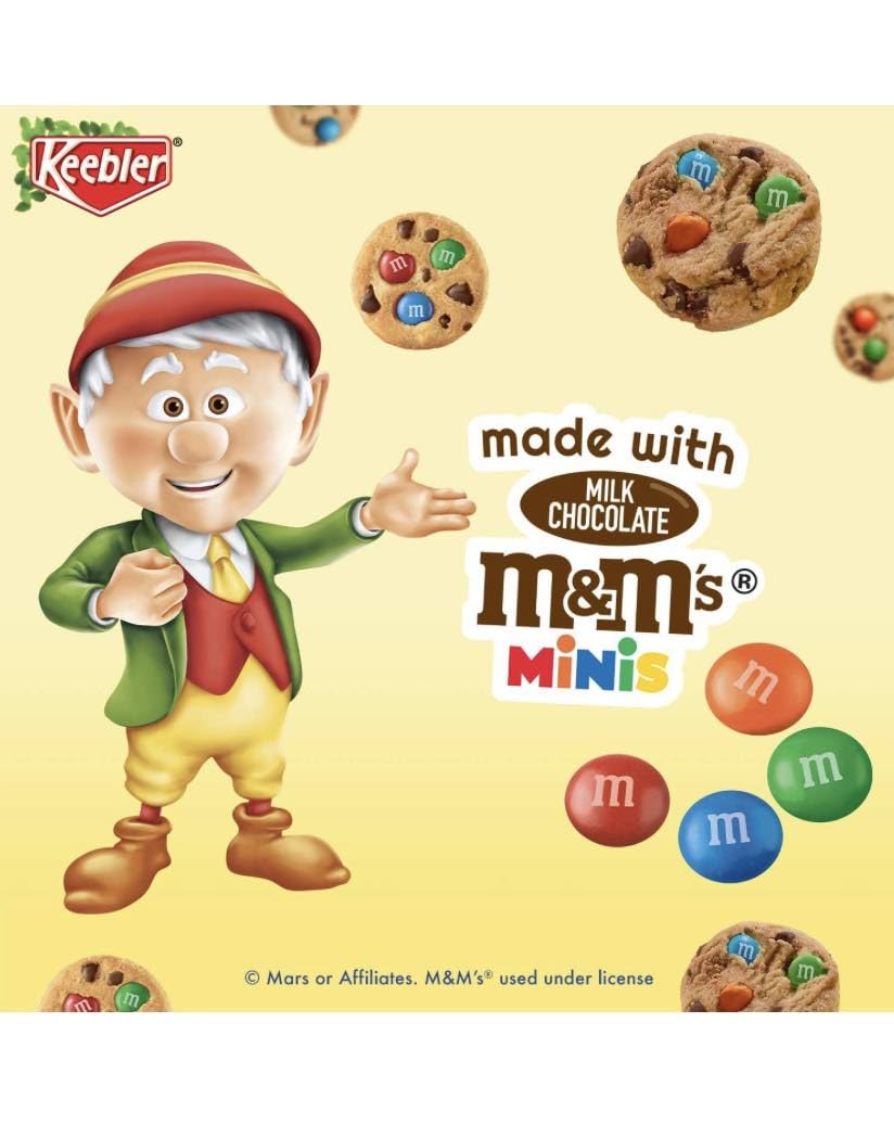 Keebler On-the-Go Rainbow Chips Deluxe Cookies | Individually Wrapped, Mini Chocolate Chip Keebler Cookies with Real M&M's | Rainbow Mini Cookies, Travel Snacks | 30 packs, 48 oz Box