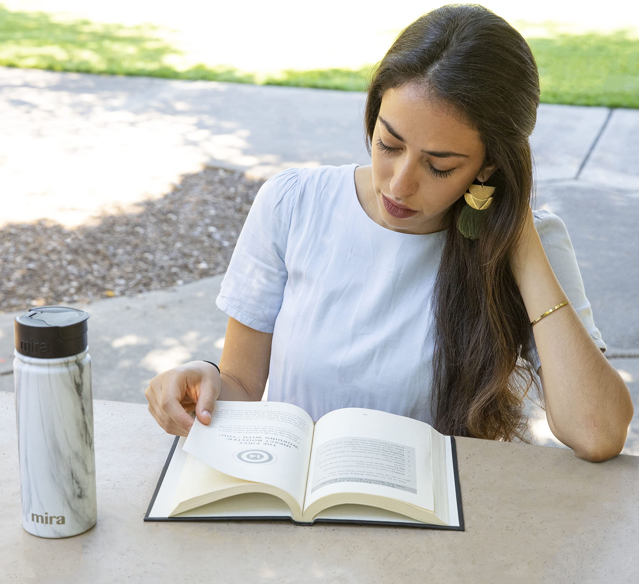MIRA Stainless Steel Insulated Tea Infuser Bottle for Loose Tea - Thermos Travel Mug with Removable Tea Infuser Strainer - Black - 18 oz