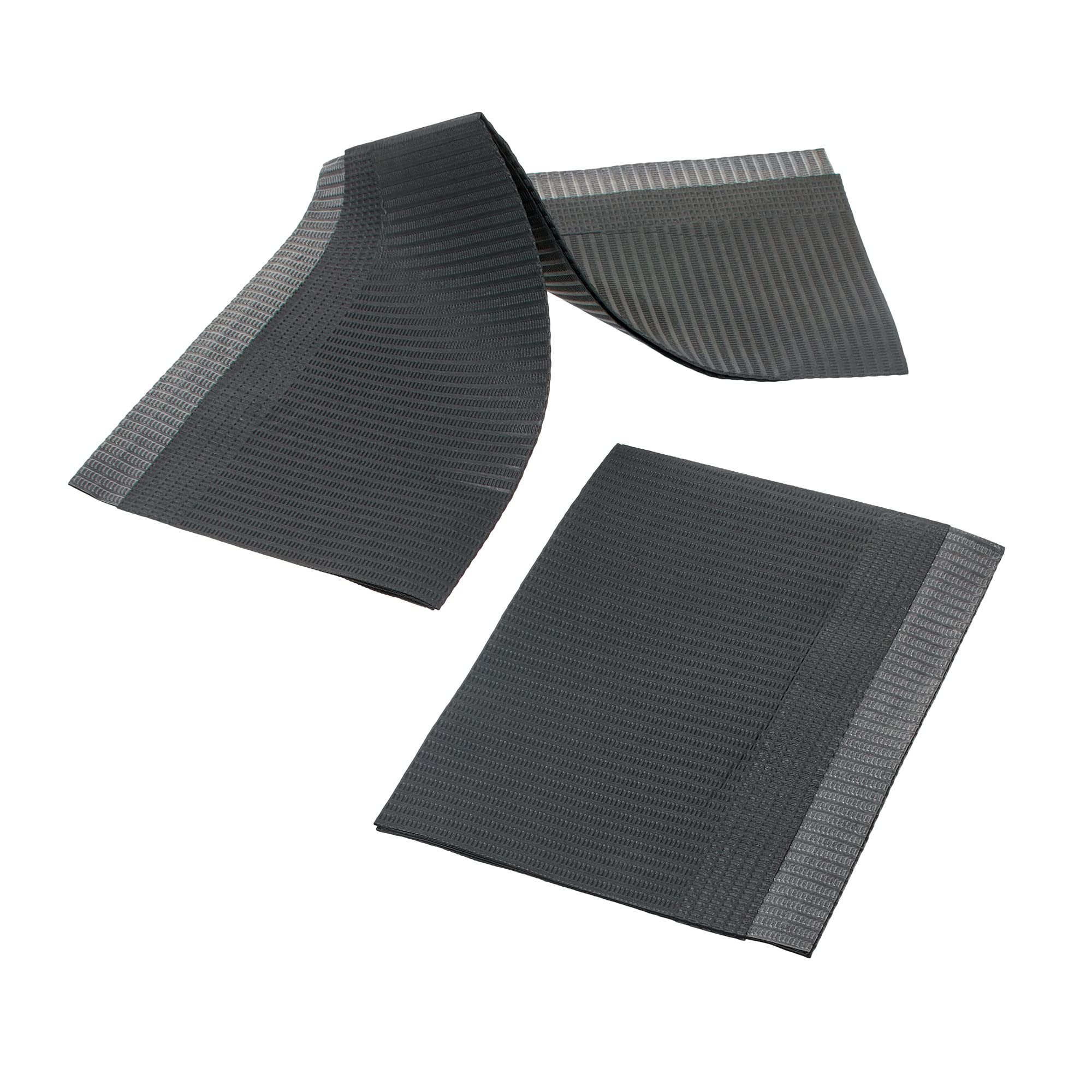 Skin Deep Disposable Dental Bibs and Tattoo/Piercing Polytowels - Waterproof Patient Bibs 13” x 18” (Black) (25)