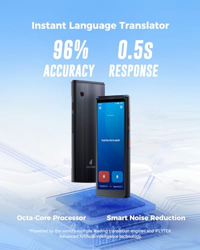 Jarvisen Language Translator Device, Two-Way Instant Voice Translator for 108 Languages, Real-Time Translation Device with Online Offline Translation, Portable Traductor for Travel, Business