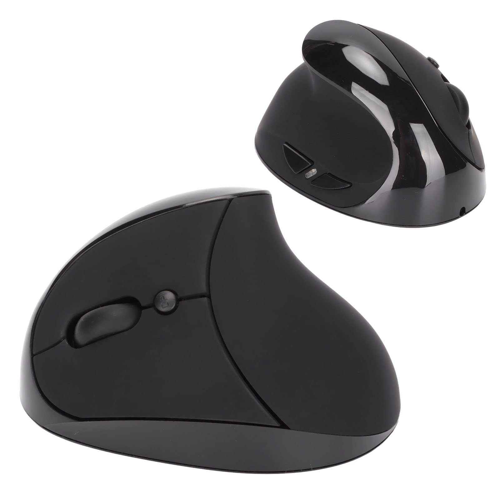 Pomya Left Hand Vertical Mouse, Ergonomic Wireless Left Handed Mouse, Rechargeable Ergonomic Vertical Mice, with USB Adapter for PC Laptops Desktop(Black)