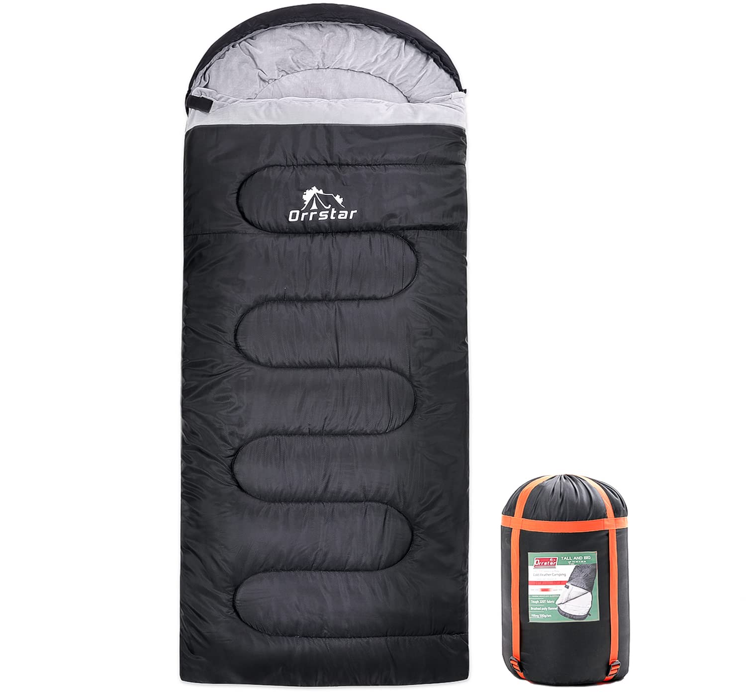 ORRSTAR 0 Degree Extra Large Flannel Big and Tall XXL Warm Winter Camping Sleeping Bags for Adults Cold Weather Mens Zero Degree