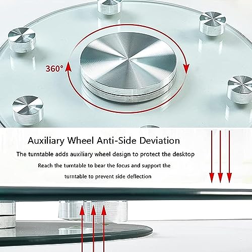 Lazy Susans Turntable Glass Lazy Susan Serving Turntable 50-110 Cm, 360° Free Rotating Tray Larg Serving Platters For Kitchen Dining Table Hotel Restaurant，Easy To Share Food (Size : 110cm/43.3inch)