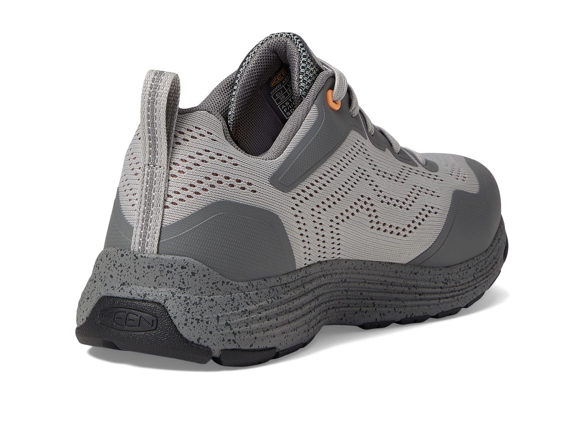 KEEN Utility Women's Sparta 2 Low Height Alloy Toe ESD Industrial Work Shoes, Drizzle/Papaya, 9 Wide