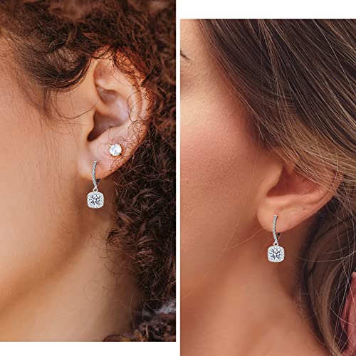 Moissanite earrings,1.0ct D Color VVS1 Clarity Brilliant Round Cut Moissanite Drop Earrings, 925 Sterling Silver diamond Drop Dangle Earrings