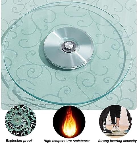 Lazy Susans Turntable Tempered Glass Lazy Susan Turntable Dining Table， Transparent Round Tabletop Rotating Serving Tray With Silent Bearing, Easy To Share Food (Size : 90cm/35.4inch)