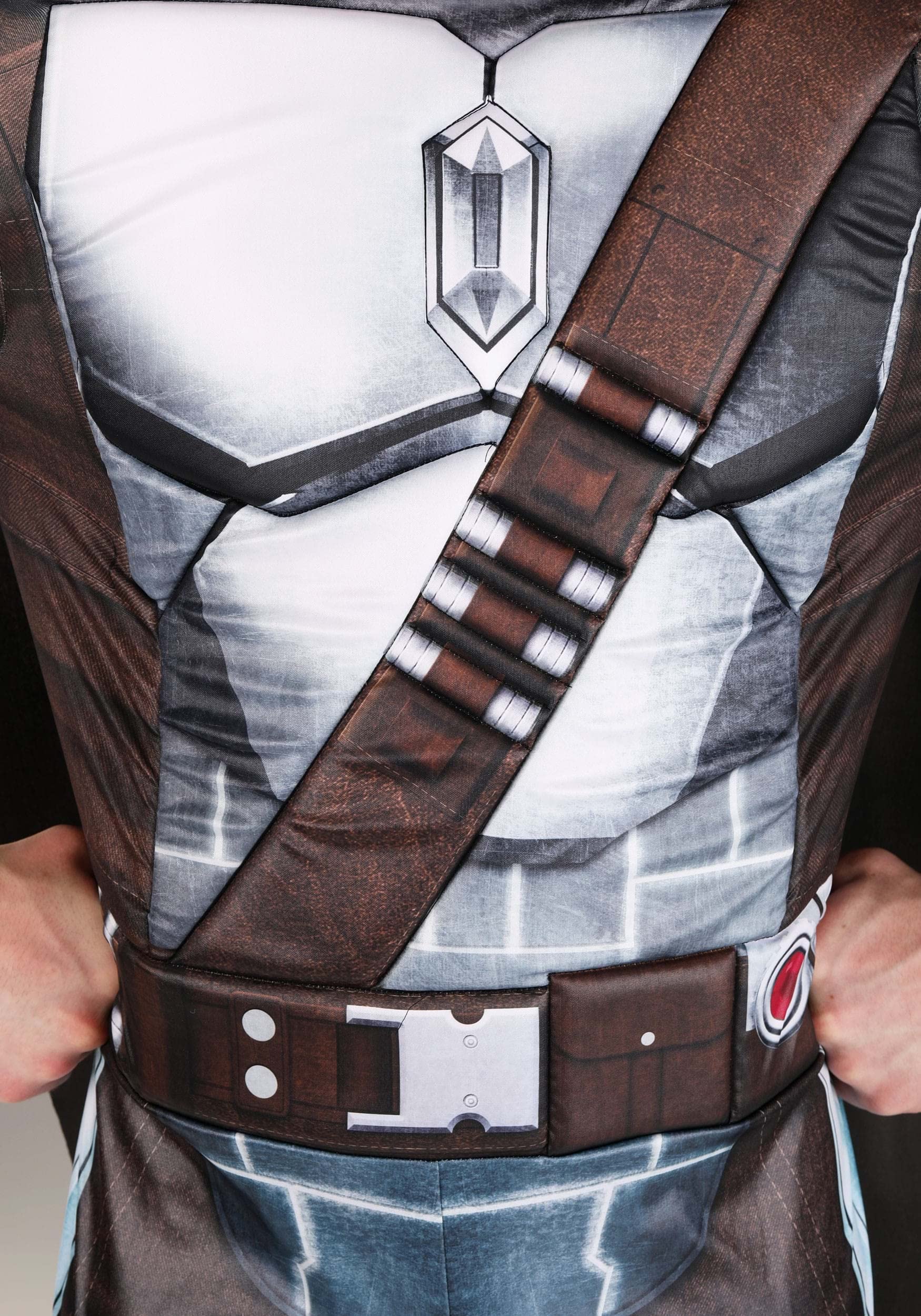 Jazwares STAR WARS Deluxe Adult Mandalorian Costume, Mens Halloween Costume - Officially Licensed 2X