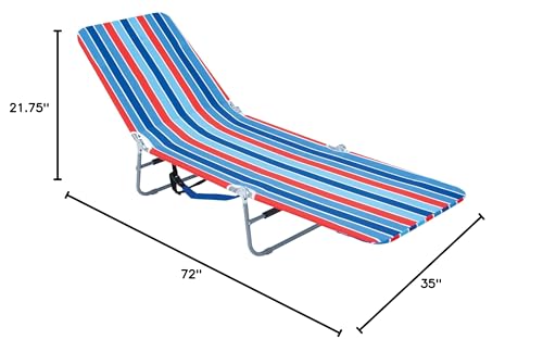 Ostrich Chaise Lounge Beach Chair for Adults with Face Hole (Red) and Rio Beach Portable Folding Backpack Beach Lounge Chair with Backpack Straps and Storage Pouch (Blue and Red)