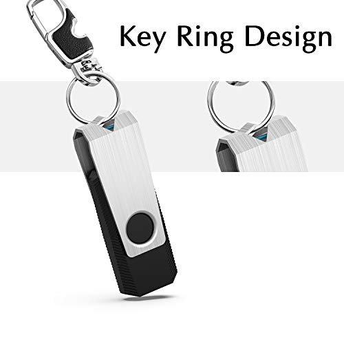 K&ZZ 16GB 10 Pack USB Flash Drives 16 GB Swivel USB 2.0 Memory Stick Flash Drive 16G USB Drive Flash Thumb Drive Pendrives with LED Indicator, Black