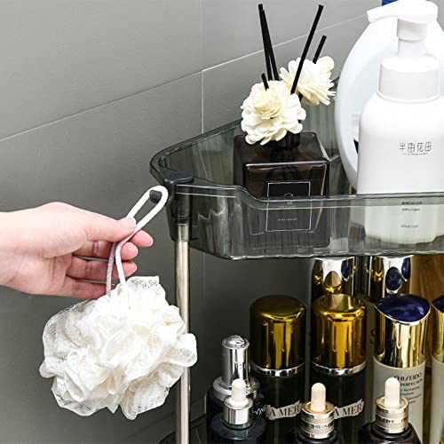 TPOFHS 2-Tier Kitchen Counter Top Shelf Organiser,Spice Racks, Plastic and Iron,Cupboard Shelf,Suitable for Home and Kitchen Storage Easy Assembly