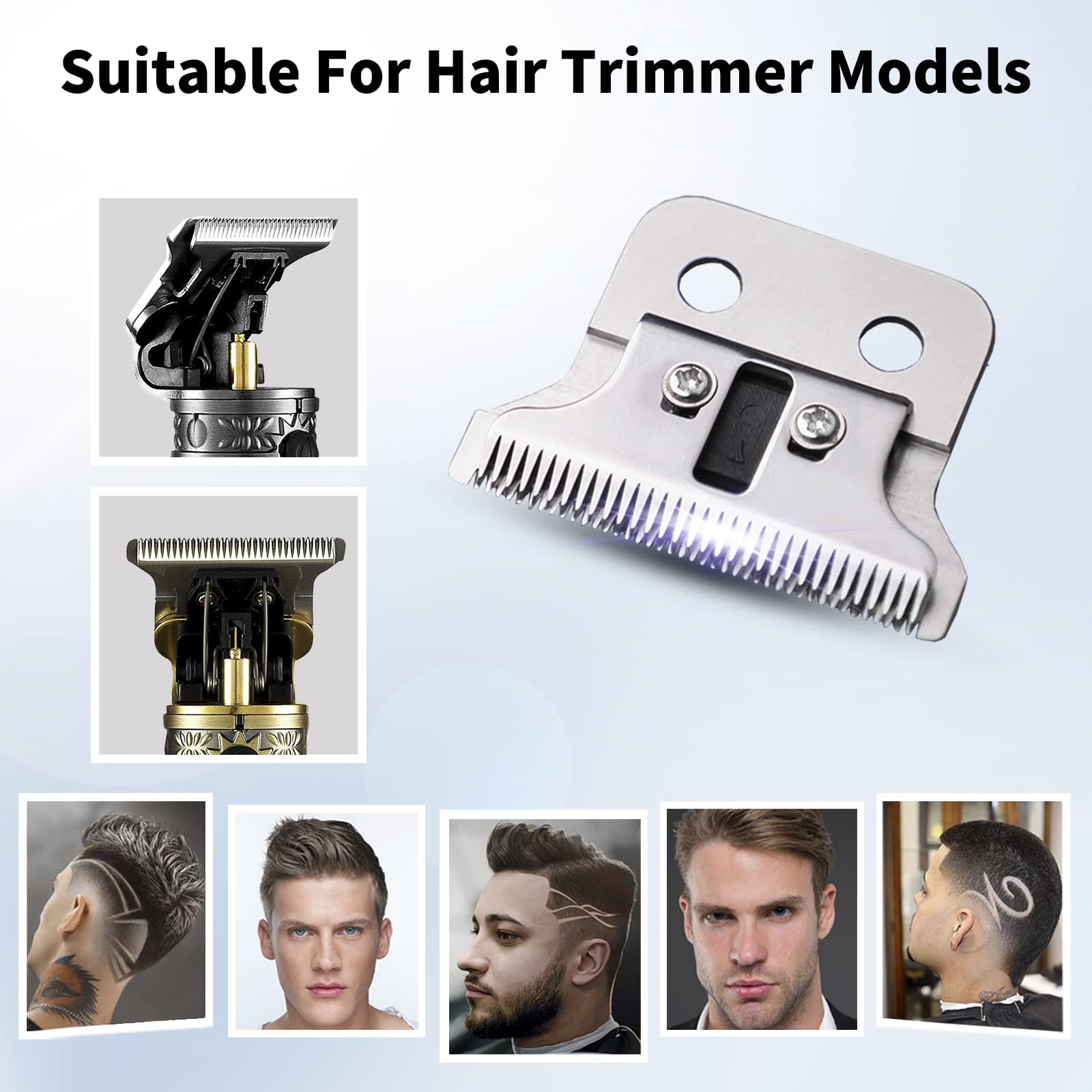 Replacement Blades for T-Outliner trimmer, Compatible with AMULISS/Resuxi/Suttik Model JM-700A、JM-700AL、JM-711