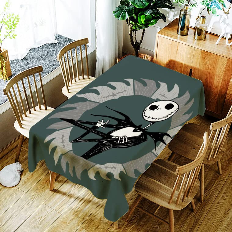 NUER Halloween Pumpkin Lantern Tablecloth Skull Pattern for Children Oxford Cloth Comfortable Waterproof Table Cloth Manteles A11 140x210cm