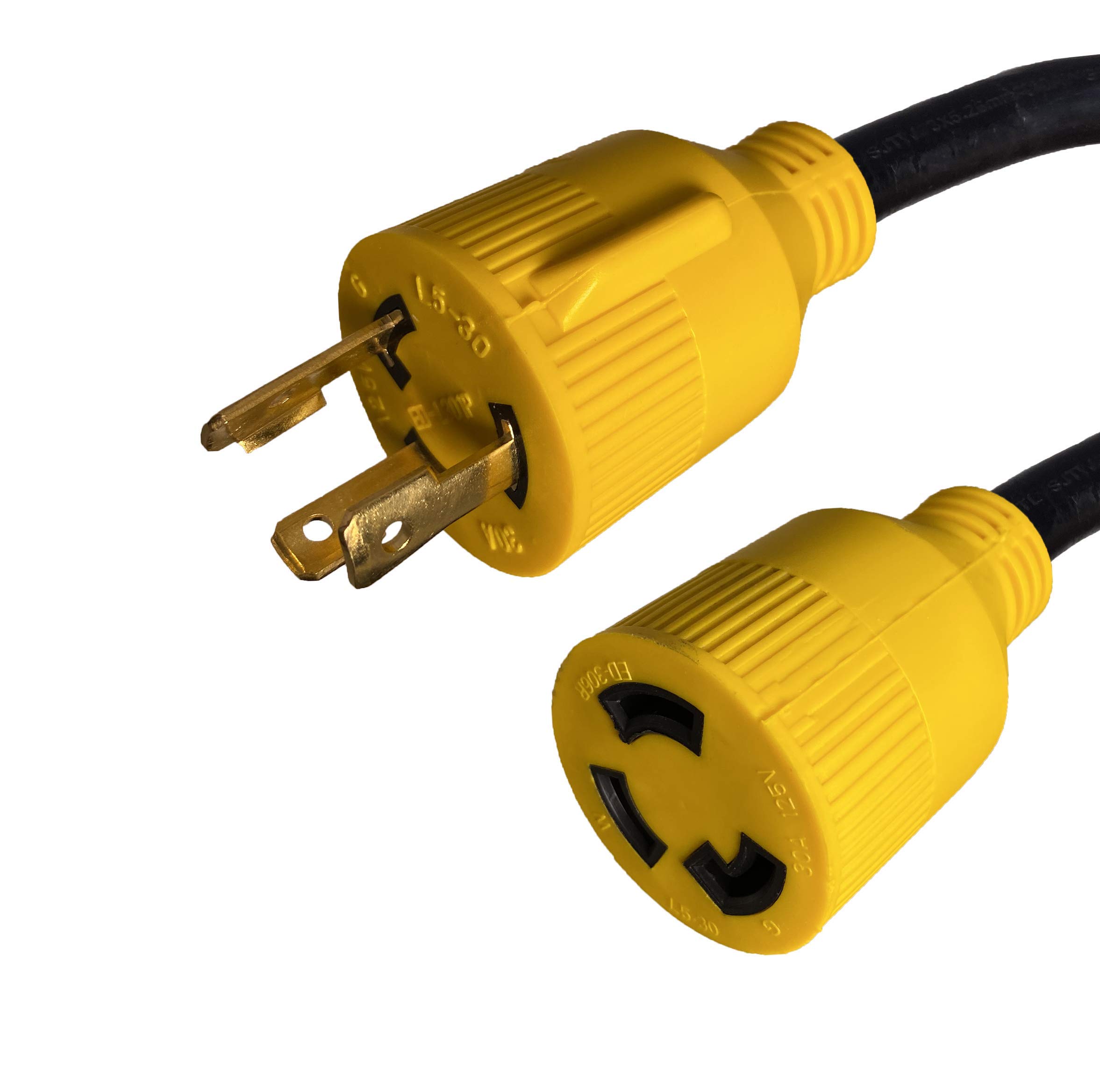 L5-30P to L5-30R Locking Generator Power Cord, 30A, 125V, 10 AWG, 3 Conductor - Iron Box # IBX-5801Y (10 ft)