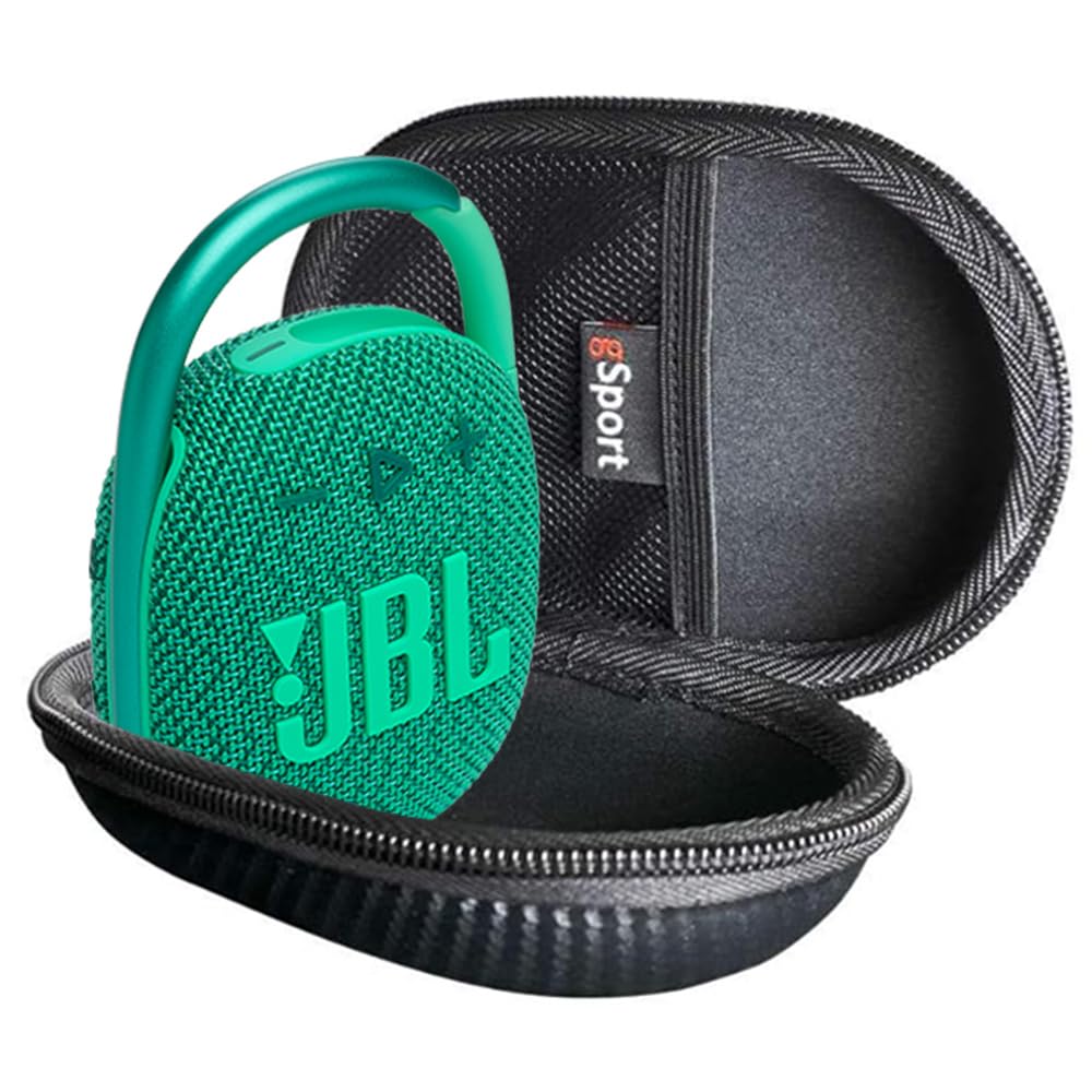 JBL Clip 4 Eco Waterproof Portable Bluetooth Speaker Bundle with gSport Carbon Fiber Case (Green)