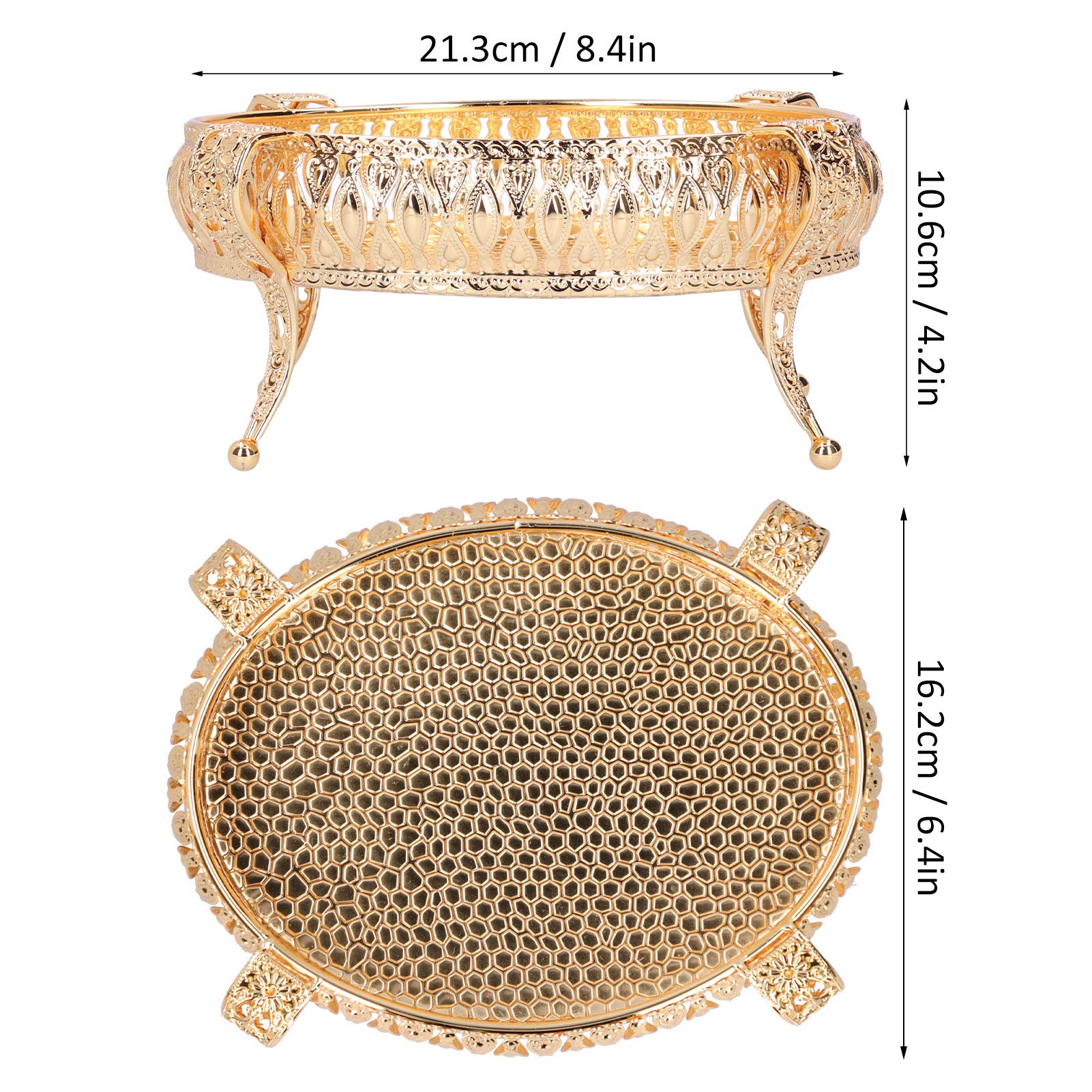 Metal Fruit Tray, Zinc Alloy Table Centerpiece Food Stand Dessert Storage Plate Holder Snack Bread Candy Storage Dish for Party Kitchen Countertop Decorative