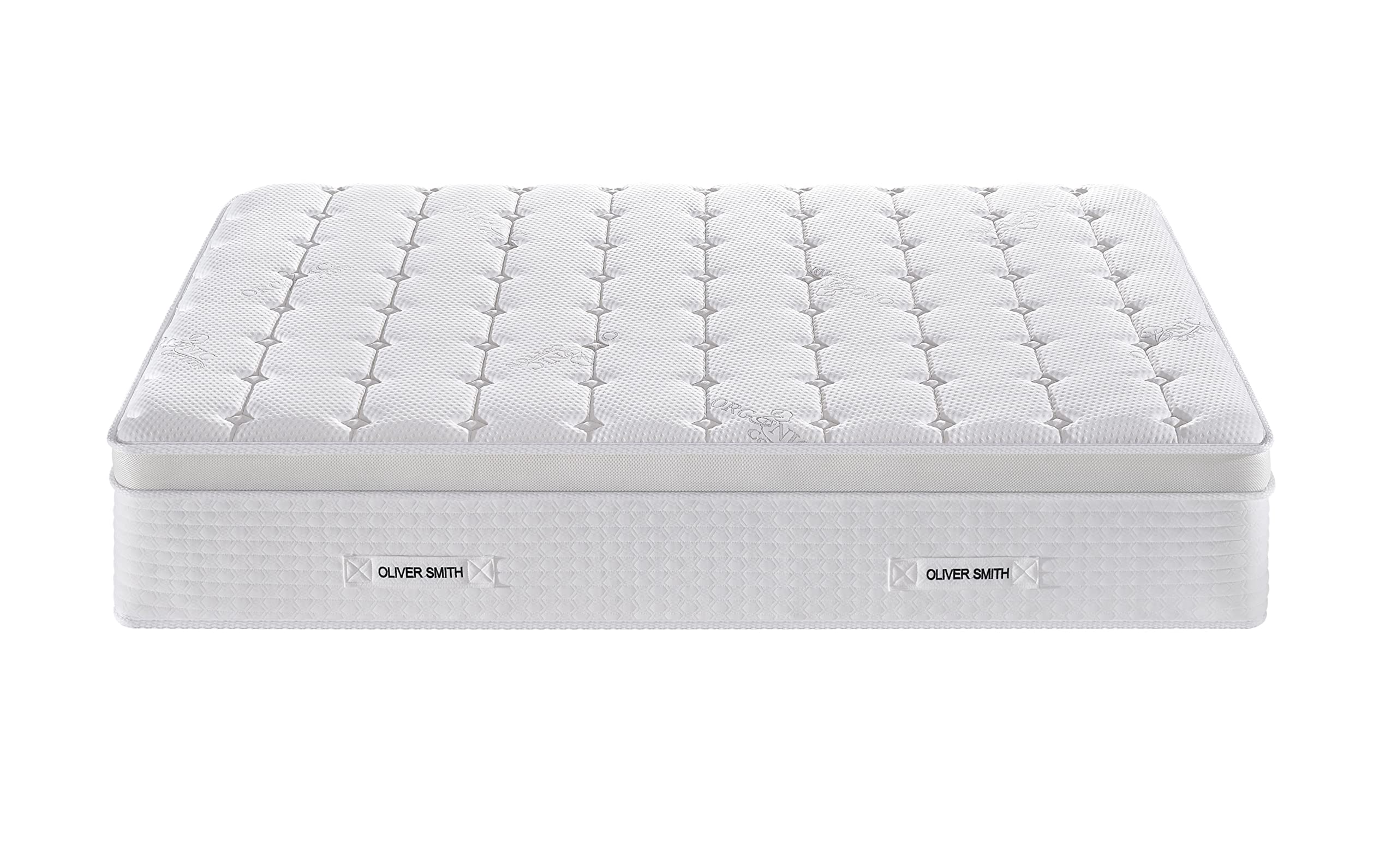 King Size Mattress - 16 Inch Cool Memory Foam & Spring Hybrid Mattress with Breathable Cover - Comfort Plush Euro Pillow Top - Rolled in a Box - Oliver & Smith