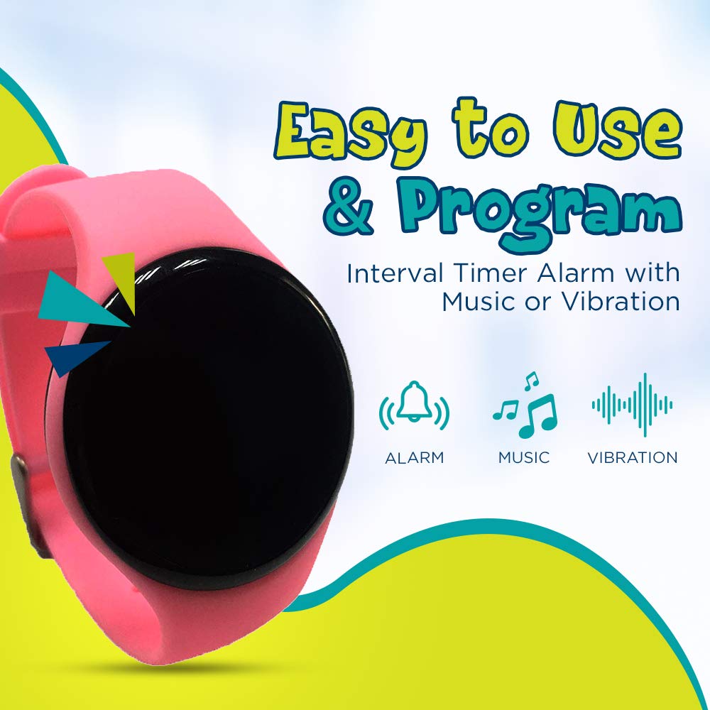 Kidnovations Premium Potty Training Watch - Toilet Training Timer - Rechargeable Water Resistant Digital Watch Reminder to Go Potty Vibrates and Plays Music Keeps Your Child Entertained at Potty Time