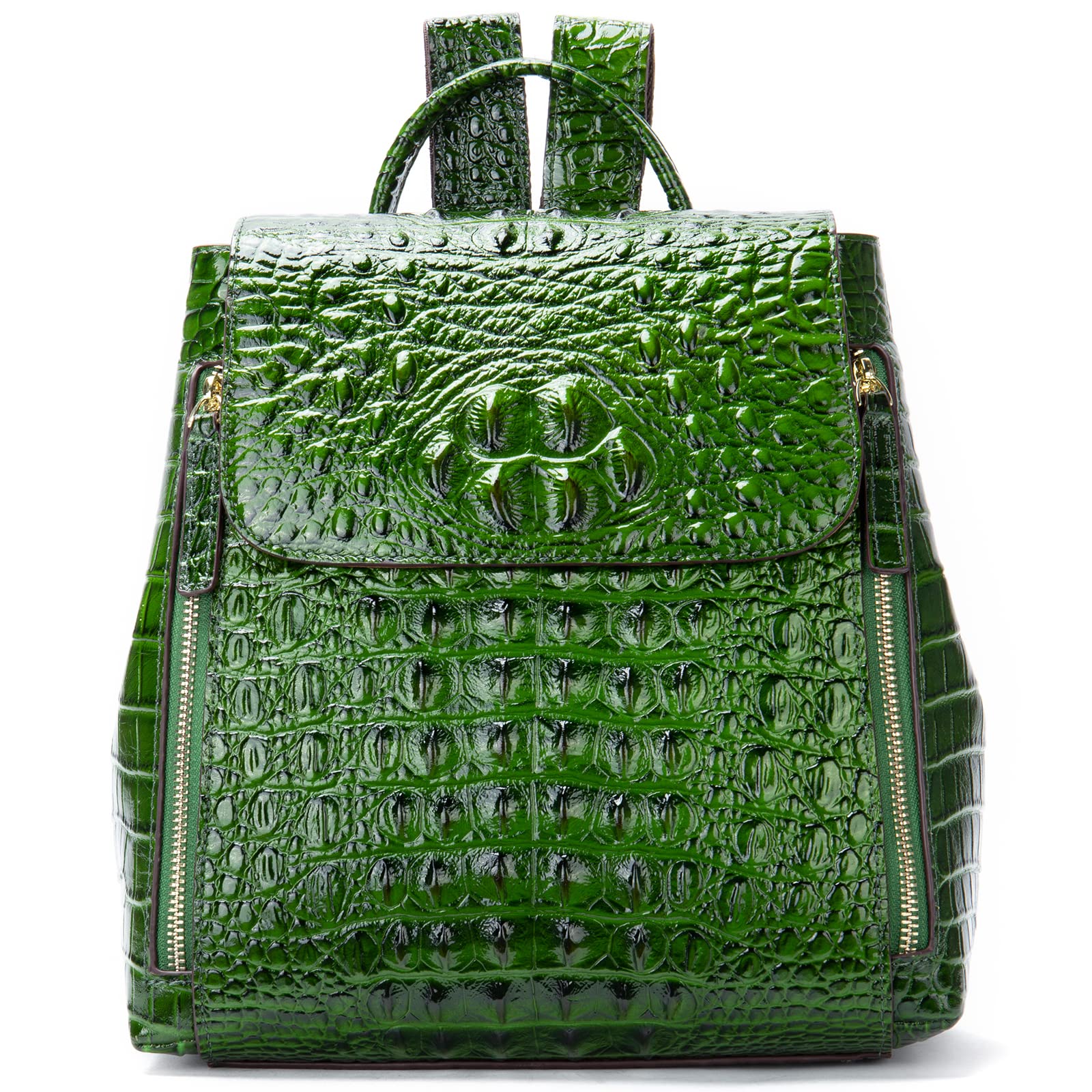 NIUCUNZH Cute Mini Backpack Purse For Women, Crocodile Small Backpack Fashion Casual Leather Back Pack Purses Green