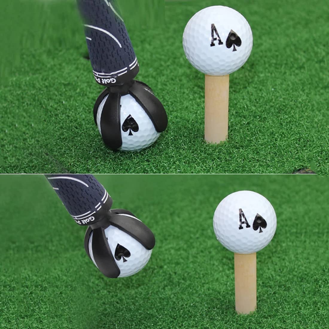 MDYNI 6 Pieces Golf Ball Retriever 4-Prong Pick Up Steel Saver Shaft Tool Golf Ball Grabber Sucker Claw Grip Tool for Putter Grip