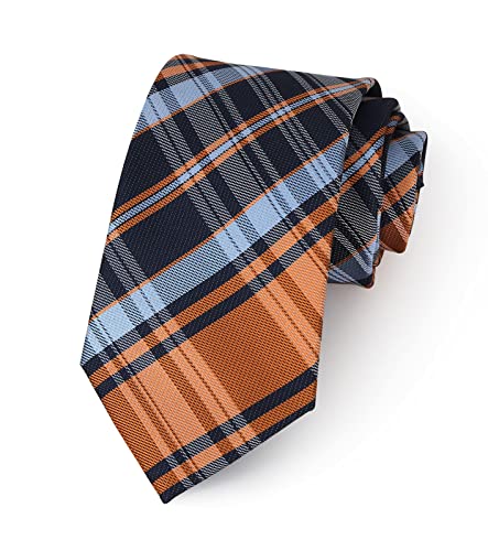 Men's Necktie Classic Plaid Check Silk Tie Jacquard Woven Business Formal Party Suit Necktie