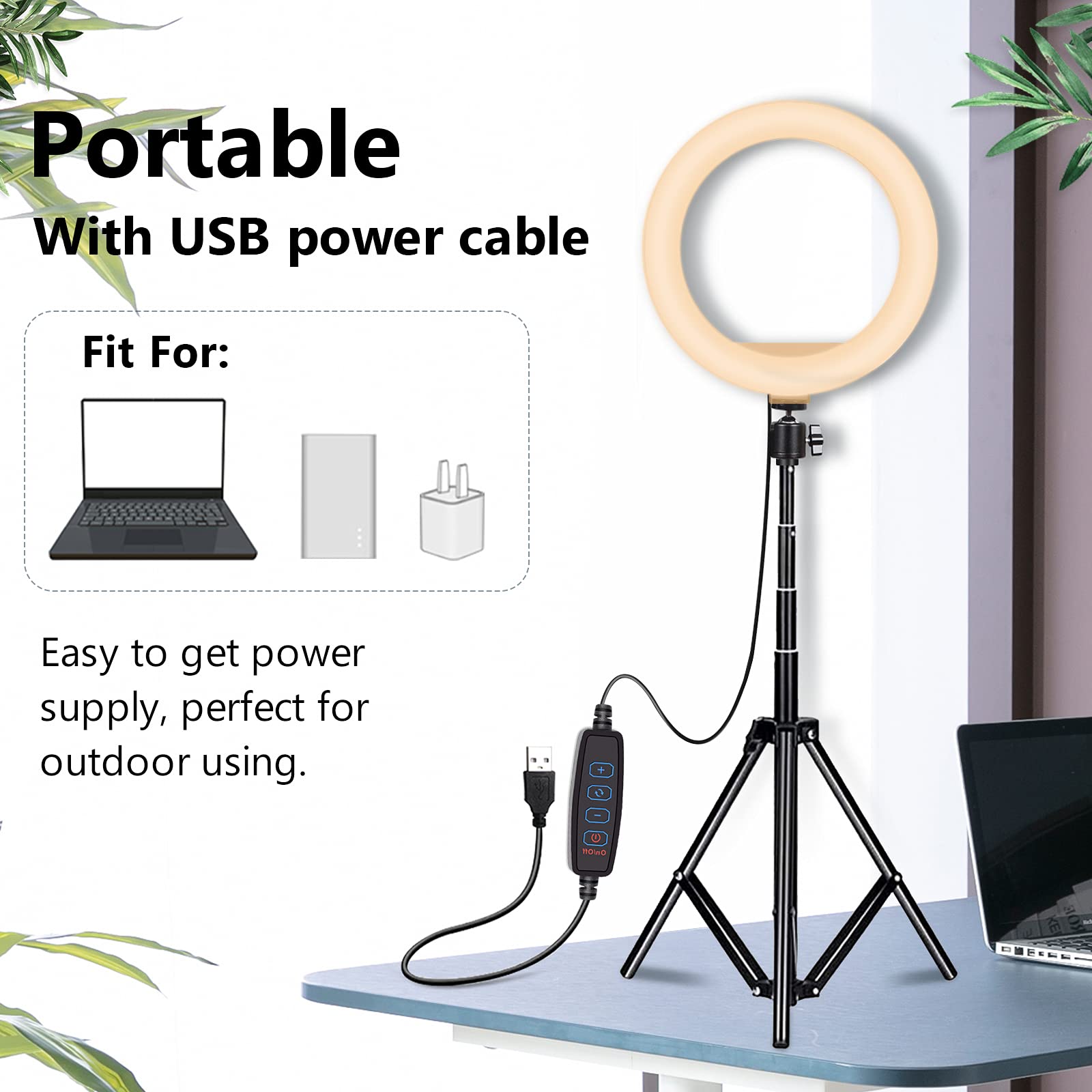 MSKIRA 12" LED Ring Light Kit, 67'' Stand with Tripod Stand and Phone Holder, 3 Light Modes Dimmable Adjustable Selfie Ring Light for Selfie, Video Recording and Live Steaming