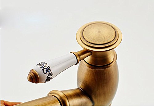 SJQKA-Antique basin faucet, bathroom all copper pull faucet, hot and cold retro faucet, telescopic table, basin faucet