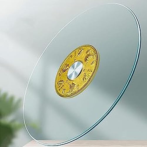 Lazy Susan For Dining Table Kitchen ,Glass Turntable With Aluminum Alloy Bearing, 50/60/70/80/90/100/110cm, Round Tabletop Rotating Tray, Silent & Smooth Spin (Size : 100cm(39.4inch))