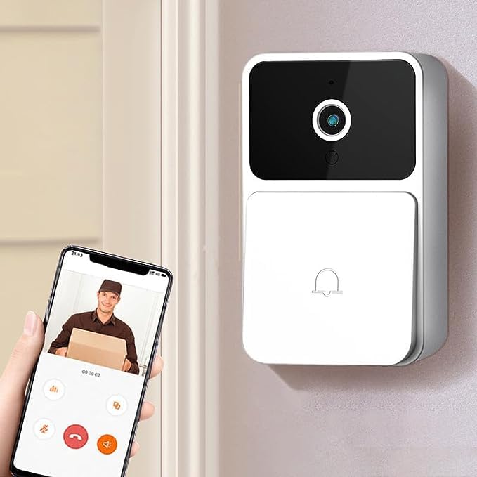 Iuhan Wireless Doorbells for Home - Smart Wireless Remote Video Doorbell Intelligent Visual Doorbell Home Intercom HD Night Vision WiFi Rechargeable Security Door Doorbell
