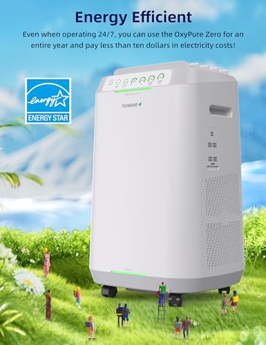 Nuwave OxyPure ZERO Air Purifiers with 20 Yr Washable and Reusable Bio Guard Tech Air Filter, Large Room Up to 2002 Ft², Air Quality Monitor, 0.1 Microns, 100% Capture Allergies, Smoke, Dust, Pollen