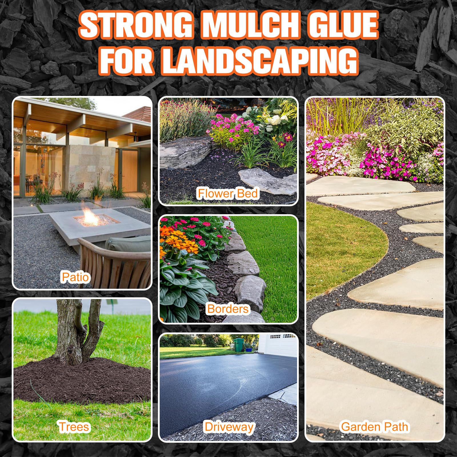 Teexpert Mulch Glue-1 Gallon Mulch Glue for Landscaping, Ready to Use Mulch Glue Stabilizer Strong Landscape Adhesive Lock for Garden, Safe Pea Gravel Binder for Stones, Rubber Mulch & Bark