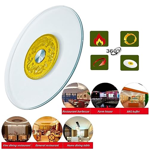 Lazy Susan Glass Turntable, 8mm Transparent Rotating Serving Tray, Heavy Duty Swivel Tray for Kitchen Dining Table (Color : Clear, Size : 90cm/35in)