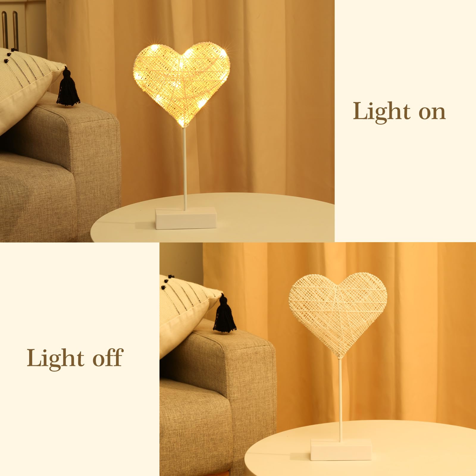 Lewondr Christmas Tree Lamp, Winding Cotton Thread Mini Christmas Tree with Lights, Battery Powered Desktop Christmas Tree Light for Xmas Home Bedside Table Lamp Decorative Tree for Table Top, White