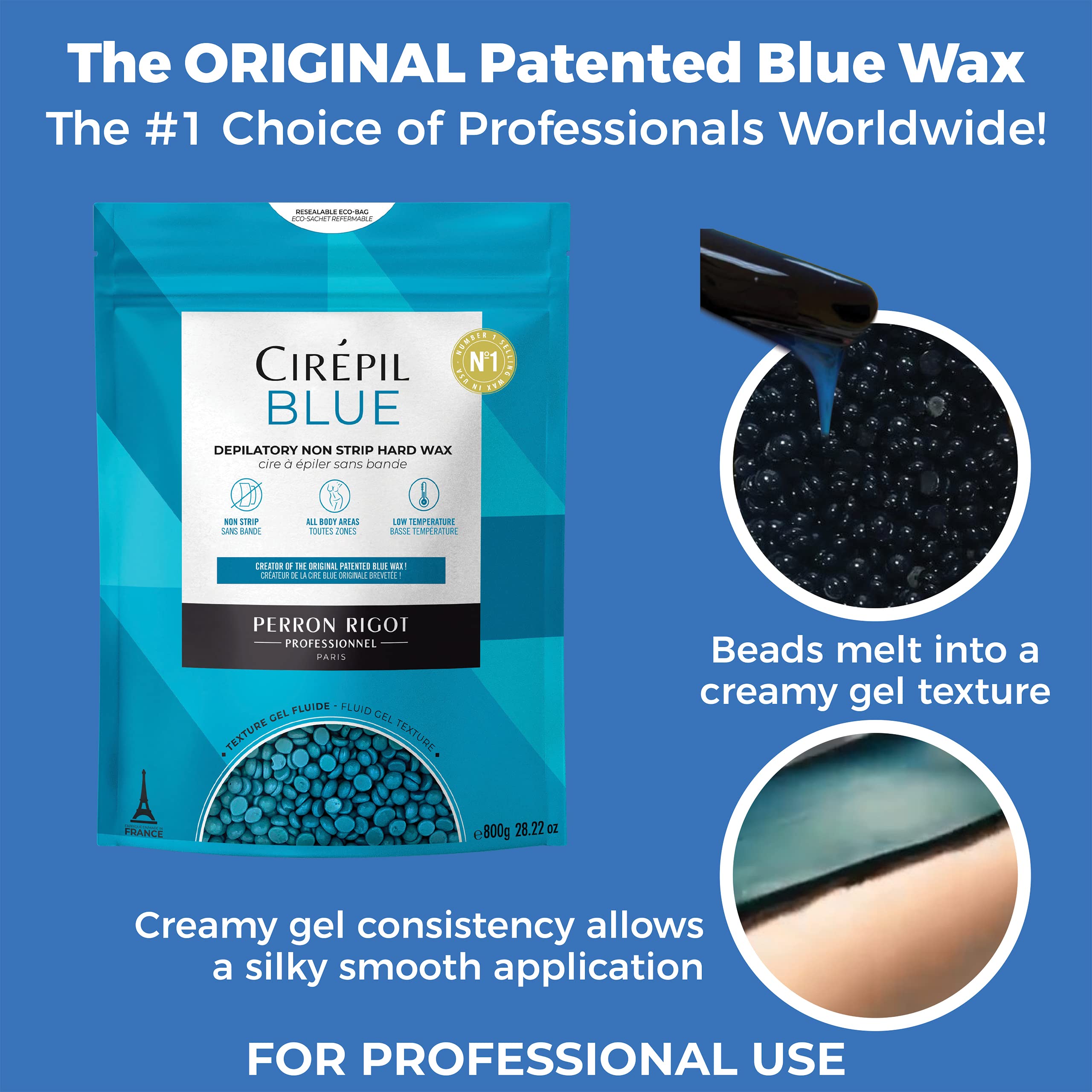 The Blue Bundle - 800g "Blue" Wax Beads + The Purifying Blue Lotion - A perfect waxing time with Cirepil