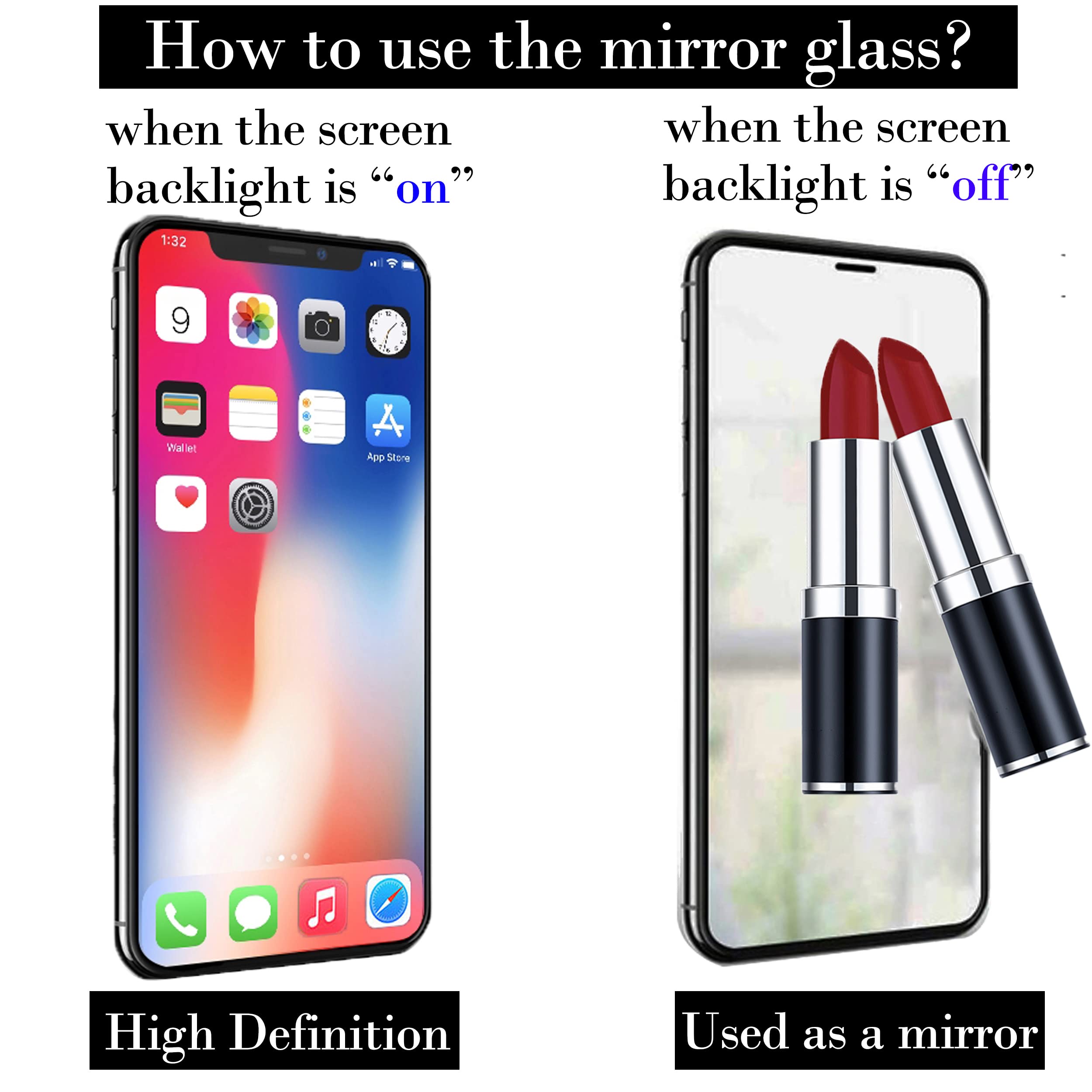 Ivachell Compatible with iPhone 13 pro max screen protector, 2 pack mirror tempered glass, bubble free, scratch resistant and case friendly