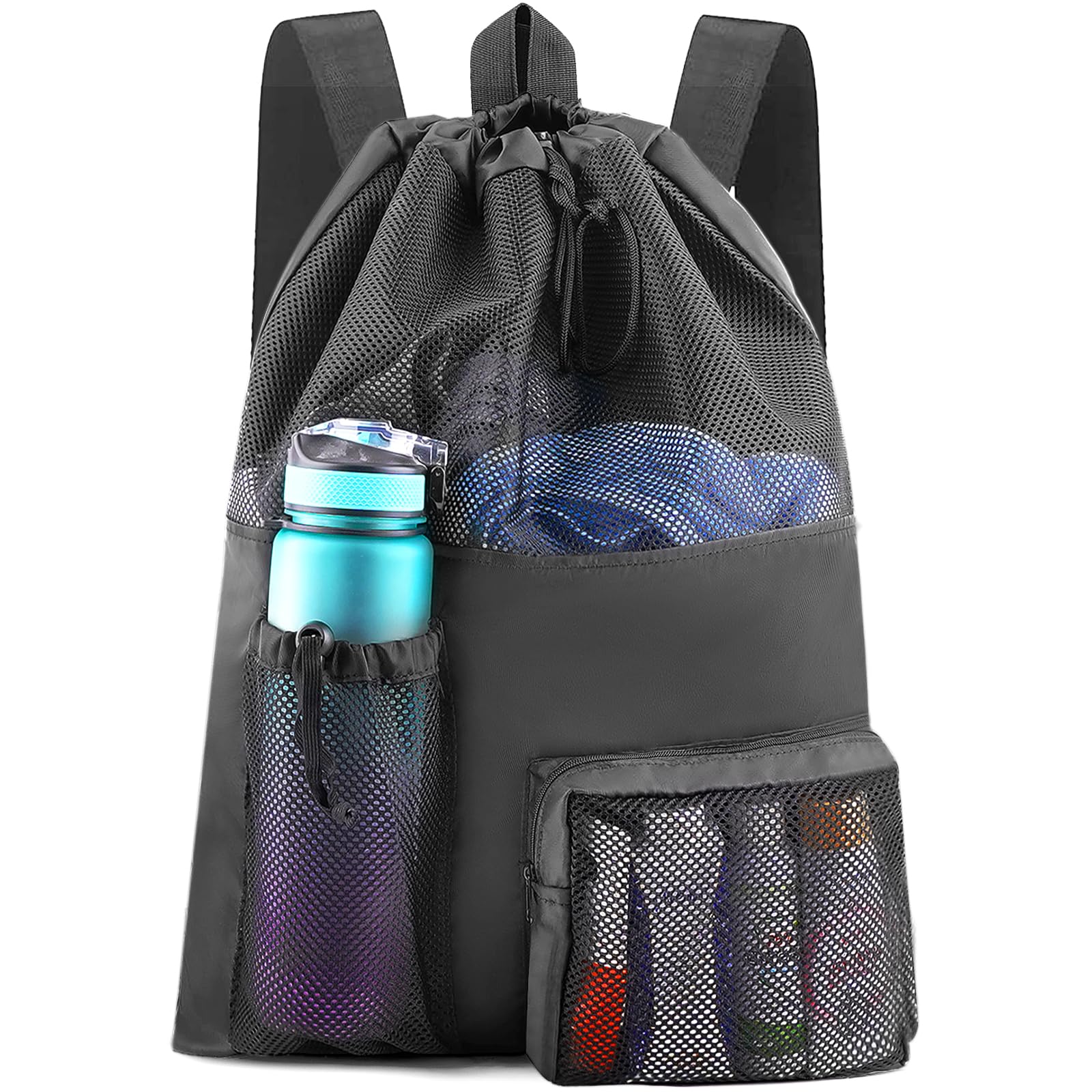 HOHOM SRISE Mesh Swim Bag Backpack, Swimming Bags for Swimmers, Mesh Bag for Swimming Gear,Gym Drawstring Bags