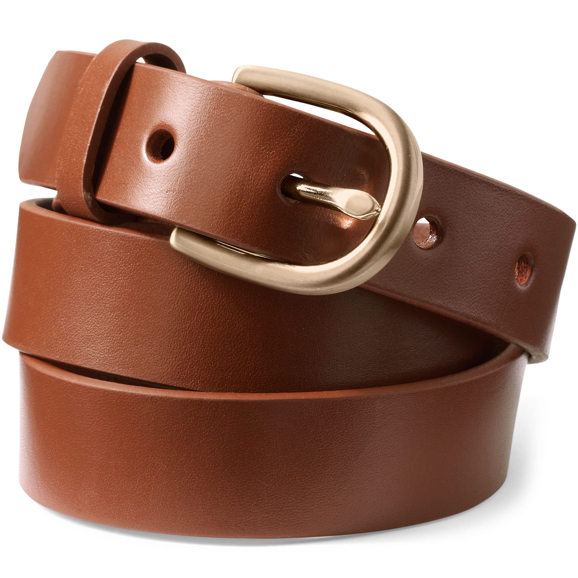 Lands' End W Classic Leather Belt Cognac