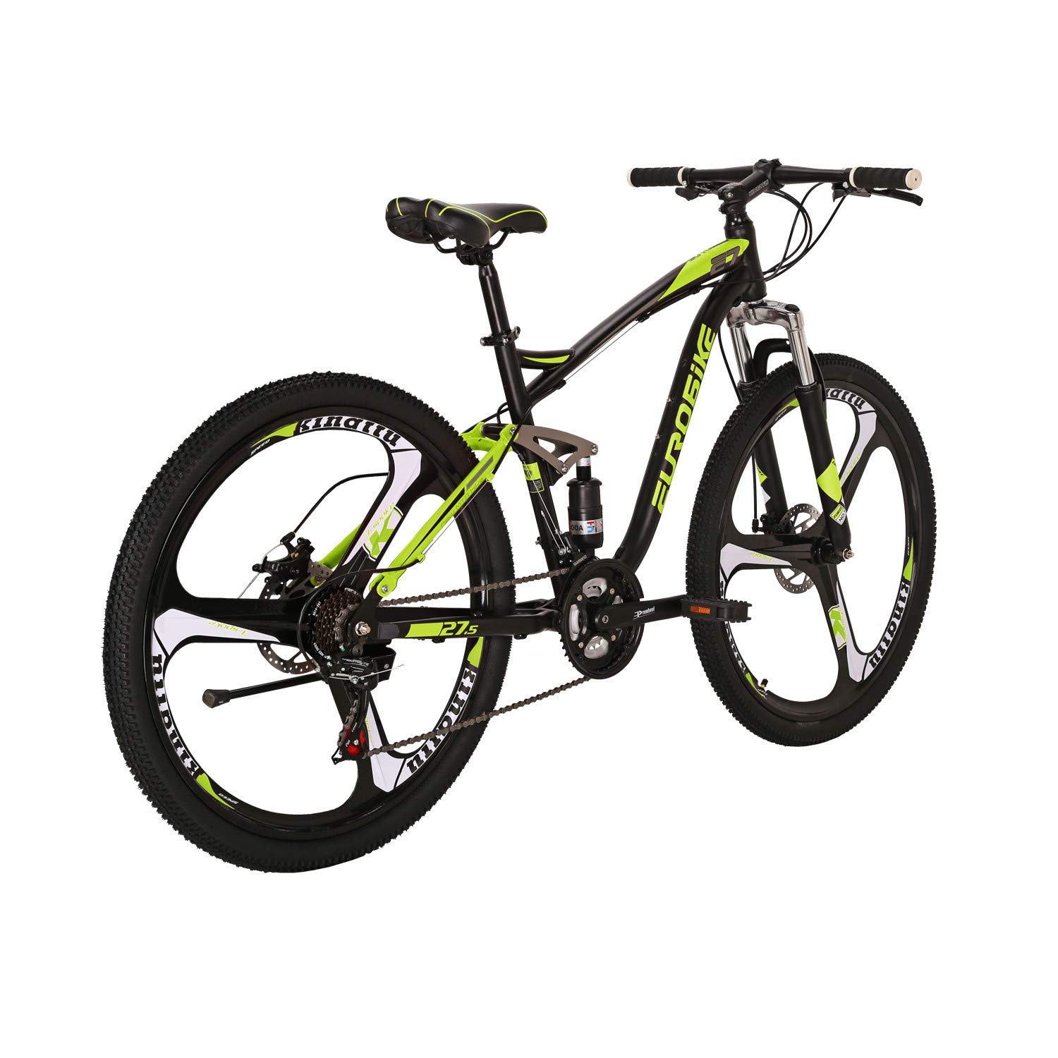 LZBIKE Mountain Bikes E7 27.5inchs Bicycle Steel Frame 21 Speed Frame Shock Absorption 3-Spoke Wheels Mountain Bicycle Grass Green