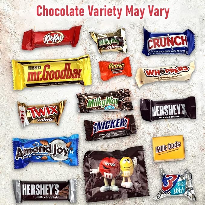 Holiday Chocolate Classic MARS Candy Snack Bars 6Lbs Individually Wrapped Mini Fun Size Candies Variety Bulk Mix (96 Oz) Made In USA