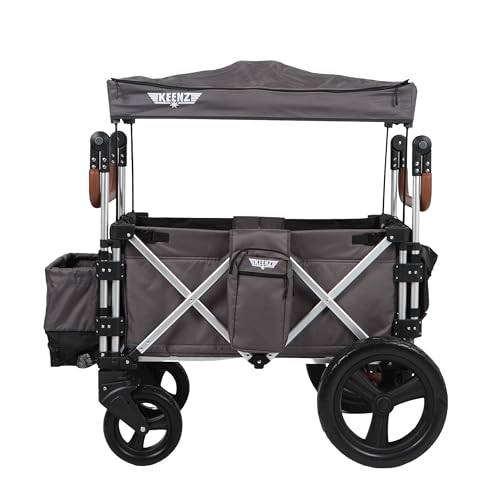Keenz 7S 2.0 Stroller Wagon - Foldable, Double Stroller for Infant and Toddler, Safe Kids, with Sun Protection and 5-Point Harness, Ideal for Trips, Beach, Park - Fully Loaded with Accessories