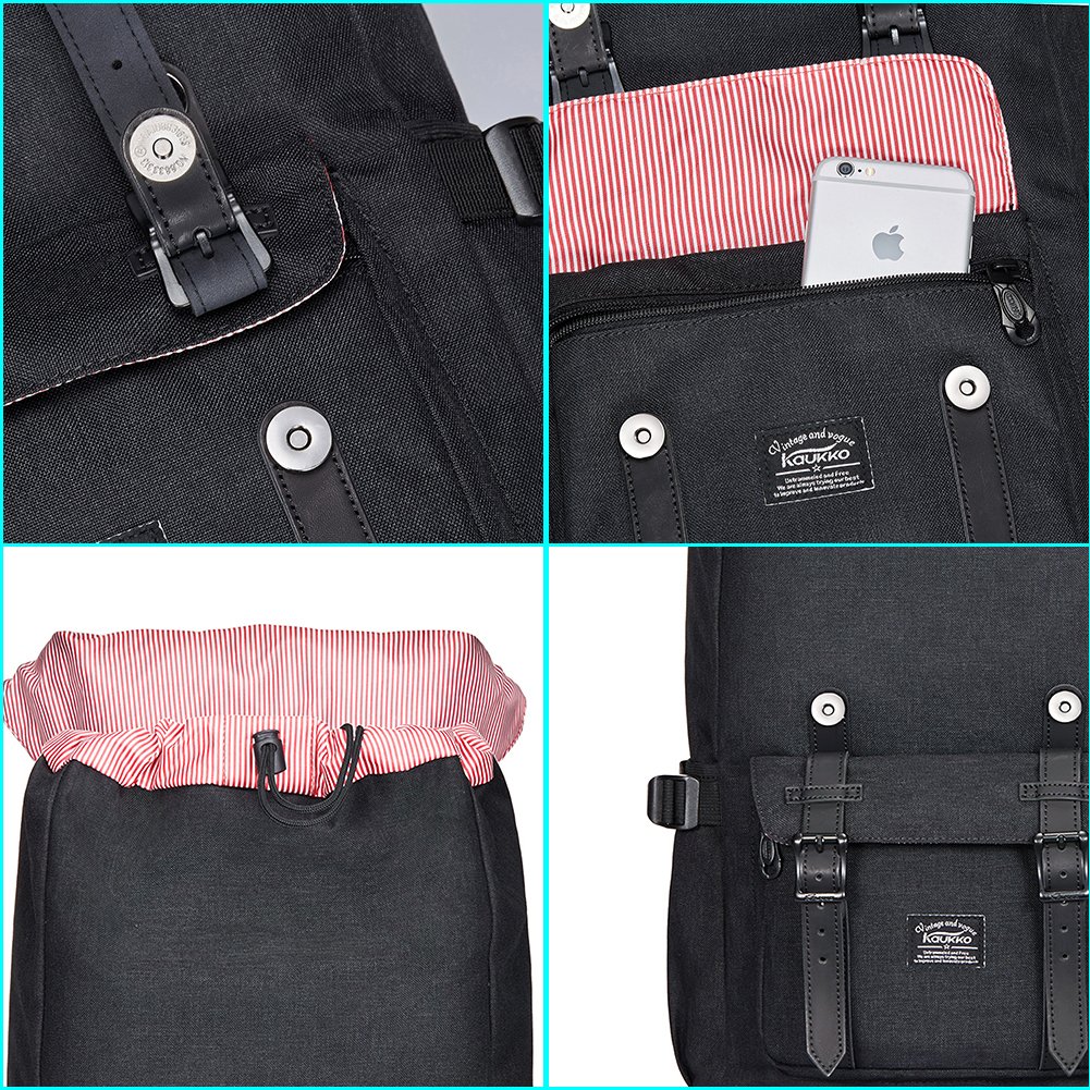 KAUKKO Travel Laptop Backpack, Outdoor Rucksack, Causal backpack Fits 15.6"(Nylon Grey)